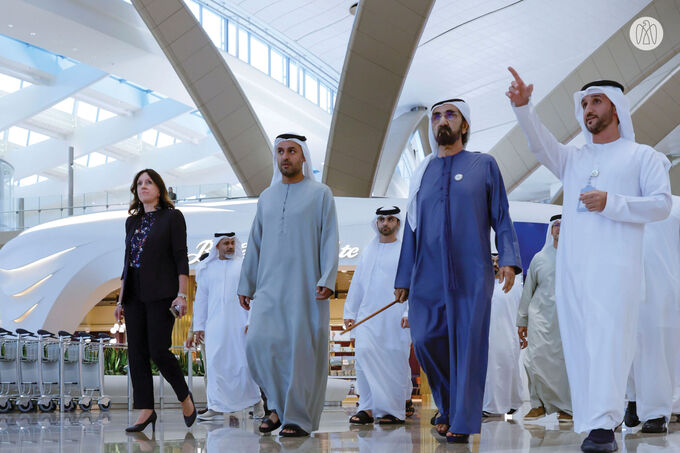 Mohammed bin Rashid visits Zayed International Airport and reviews advanced facilities and ...
